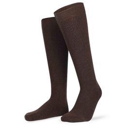 Kniestr&uuml;mpfe Hudson "Kniestrumpf Relax Cotton", Herren, Gr. 41-42, schwarz (braunmeliert 0763), Obermaterial: 97% Baumwolle CO. 3% Elasthan EL., Socken Kniestr&uuml;mpfe