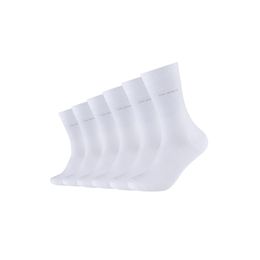 Socken Camano "Socken 6er Pack", Damen, Gr. 35-38, wei&szlig;, 80% Baumwolle, 17% Polyamid, 3% Elasthan, uni, Socken Socken
