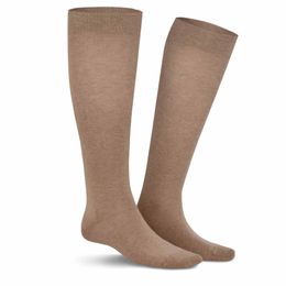 Kniestr&uuml;mpfe Kunert "Kniestrumpf Richard", Damen, Gr. 39-42, grau (beige, meliert 8320), Obermaterial: 98% Baumwolle CO. 2% Elasthan EL., Socken Kniestr&uuml;mpfe
