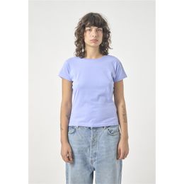 T-Shirt Cleptomanicx "Slim Tee Ligull Slim", Damen, Gr. L, lila (purpurviolett), 100% Baumwolle, unifarben, normal, Rundhals, Shirts T-Shirt, Locker geschnitten