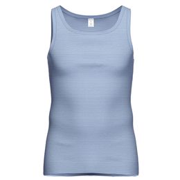 Unterhemd Ammann "Unterhemd Day Classic / Jeans Feinripp", Herren, Gr. 6, N-Gr, blau (hellblau), Obermaterial: 75% Baumwolle CO. 25% Polyester PES., Unterhemden Unterhemd
