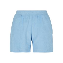Shorts Urban Classics "Urban Classics Damen Ladies Towel Shorts", Damen, Gr. 4XL, US-Gr&ouml;&szlig;en, balticblau, 100% Baumwolle, unifarben, relaxed fit, Hosen Shorts