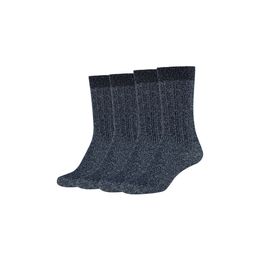 Kurzsocken s.Oliver "4er Pack", Damen, Gr. 39-42, blau (sky captian), 75% Viskose, 23% Polyester, 2% Elasthan, gl&auml;nzend, Socken