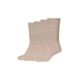 Socken Camano "Diabetikersocken 4er Pack", Damen, Gr. 35-38, beige (sand), 74% Baumwolle, 24% Polyamid, 2% Elasthan, uni, Socken Socken