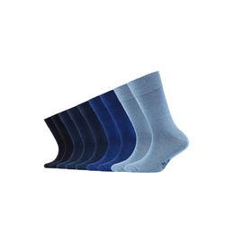 Socken s.Oliver "Socken Kinder Str&uuml;mpfe mit weichem Bund Baumwolle Pflegeleicht", Damen, Gr. 23-26, blau, 80% Baumwolle, 17% Polyamid, 3% Elasthan, uni, Socken Socken
