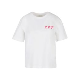 T-Shirt MISS TEE "Miss Tee Damen Three In A Row Tee", Damen, Gr. 4XL, wei&szlig;, 100% Baumwolle, bedruckt, oversize, Rundhals, Shirts T-Shirt