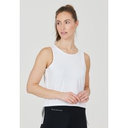 Tanktop Endurance "Irislie", Gr. 38, wei&szlig;, 90% Polyester, 10% Elasthan, unifarben, normal, Rundhals, Tops Tanktop, im stylischen Crop-Look
