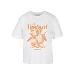 T-Shirt MISS TEE "Miss Tee The Taste Of Summer Tee", Damen, Gr. M, wei&szlig;, 100% Baumwolle, bedruckt, normal, Rundhals, Shirts T-Shirt