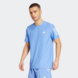 Laufshirt adidas Performance "OTR B TEE", Herren, Gr. XXL, blau (blau fusion), Obermaterial: 86% Polyester, 14% Elasthan, normal, Rundhals, Shirts Laufshirt