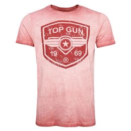 T-Shirt Top Gun "Powerful TG20191043", Herren, Gr. 52L, rot, Obermaterial: 100% Baumwolle, Shirts T-Shirt