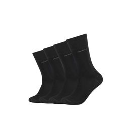 Socken Camano "Socken 4er Pack", Damen, Gr. 35-38, schwarz, 80% Baumwolle, 17% Polyamid, 3% Elasthan, uni, Socken Socken
