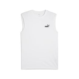 T-Shirt Puma "Essentials No. 1 Logo &Auml;rmelloses T-Shirt Herren", Herren, Gr. L, wei&szlig;, Obermaterial: 100% Baumwolle. Rippe: 20% Polyester, 80% Baumwolle, clean, regular fit, Rundhals, Shirts T-Shirt