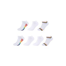 Sneakersocken Camano "Sneakersocken 7er Pack", Herren, Gr. 35-38, bunt (rainbow), 80% Baumwolle, 17% Polyamid, 3% Elasthan, uni, Socken Sneakersocken