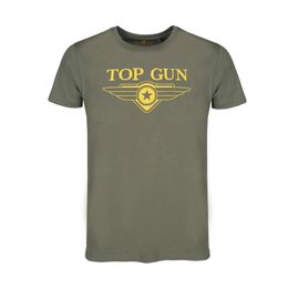 T-Shirt Top Gun "TG2024002", Herren, Gr. 52L, gr&uuml;n (olive), Obermaterial:100% Baumwolle, Shirts T-Shirt