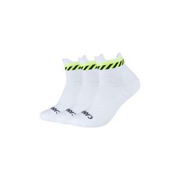 Sportsocken Camano "Sport-Kurzsocke 3er Pack", Damen, Gr. 35-38, gelb (safety gelb), 94% Polyamid, 5% Elasthan, 1% Polyester, mehrfarbig, Socken Sportsocken