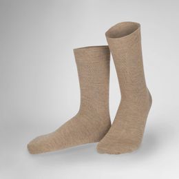 Socken Hudson "Socke Relax Woolmix Clima", Damen, Gr. 39-42, beige (beigemeliert 0723), Obermaterial: 53% Baumwolle CO. 42% Schurwolle WV. 4% Polyamid PA. 1% Elasthan EL., Socken Socken