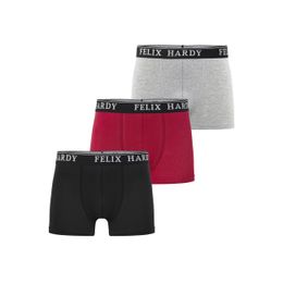 Boxershorts FELIX HARDY "3er-Pack Boxershorts", Damen, Gr. L, schwarz, rot, hellgrau, 97% Baumwolle, 3% Elasthan, Unterhosen