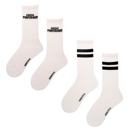 Socken Hudson "Socke High Performer 2-Pack", Damen, Gr. 35-38, wei&szlig; (wei&szlig; 0008), Obermaterial: 78% Baumwolle CO. 20% Polyamid PA. 2% Elasthan EL., Socken Socken