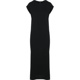Shirtkleid Urban Classics "Urban Classics Ladies Extended Shoulder Dress", Damen, Gr. L, US-Gr&ouml;&szlig;en, schwarz, 100% Baumwolle, unifarben, normal, Rundhals, Kleider Shirtkleid