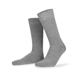 Socken Kunert "Socke Gary", Damen, Gr. 39-42, grau (silber, meliert 8110), Obermaterial: 70% Schurwolle WV. 20% Baumwolle CO. 8% Polyamid PA. 2% Elasthan EL., Socken Socken