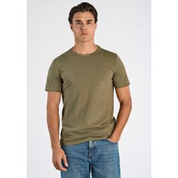 T-Shirt LINDBERGH "T-Shirt Relaxed Fit", Herren, Gr. L, gr&uuml;n (dk olive), Obermaterial: 100% Baumwolle, unifarben, l&auml;ssig geschnitten, Rundhals, Shirts T-Shirt