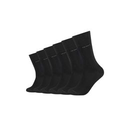 Socken Camano "Socken 6er Pack", Damen, Gr. 35-38, schwarz, 80% Baumwolle, 17% Polyamid, 3% Elasthan, uni, Socken Socken