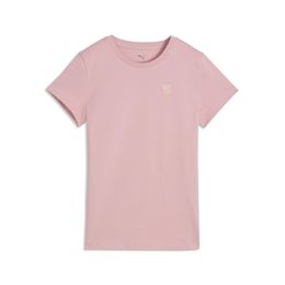T-Shirt Puma "Essentials Elevated T-Shirt Damen", Damen, Gr. L, rosy outlook pink, Obermaterial: 100% Baumwolle. Rippe: 80% Baumwolle, 20% Polyester, regular fit, Rundhals, Shirts T-Shirt