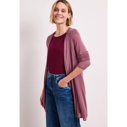 Cardigan Street One, Damen, Gr. 40, schwarz clouded blush, Stoff, 91% Viskose, 9% Elasthan, unifarben, normal ca. Mitte Oberschenkel, ohne Ausschnitt, abgesteppt, Strickjacken, aus softer Viskose