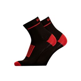 Socken UphillSport "FRONT 2er Pack", Damen, Gr. 35-38, schwarz (schwarz, rot), 65% Polypropylen, 32% Polyamid, 3% Elasthan, mehrfarbig, Socken Socken, mit gepolstertem Rist