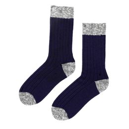 Socken Hudson "Socke Pebble", Damen, Gr. 39-42, blau (marineblau 0335), Obermaterial: 38% Polyacryl PAN. 36% Wolle WO. 14% Polyamid PA. 12% Baumwolle CO., Socken Socken