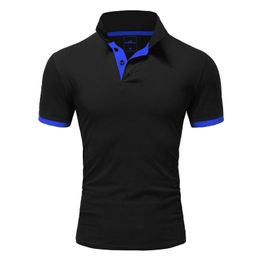 Poloshirt behype "BASE", Herren, Gr. L, schwarz (schwarz, blau), 100% Baumwolle, unifarben, Shirts, mit kontrastfarbigen Details