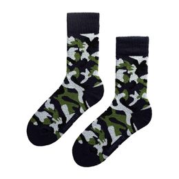 Socken Hudson "Socke Camouflage", Damen, Gr. 39-42, blau (marineblau 0335), Obermaterial: 52% Baumwolle CO. 47% Polyamid PA. 1% Elasthan EL., Socken Socken