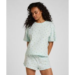 Hunkem&ouml;ller Pyjama HUNKEM&Ouml;LLER "Pyjamaset Baumwoll", Damen, Gr. L, gr&uuml;n, 100% Baumwolle, Homewear-Sets Pyjama
