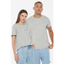 Rundhalsshirt Harlem Soul, Damen, Gr. L, grau (graumelange, graumelange), Single Jersey, Material: 88% Baumwolle, 12% Polyester, unifarben, regular fit normal, Rundhals, eingesetzt gerader Abschluss, Shirts Rundhalsshirt, mit Baumwolle