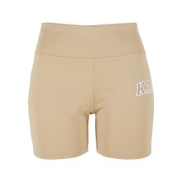 Radlerhose Karl Kani "Karl Kani Damen KW242-031-1 Karl Kani Small Serif Cycling Shorts", Damen, Gr. L, US-Gr&ouml;&szlig;en, sand, 77% Polyester, 23% Elasthan, skinny fit, Hosen Radlerhose