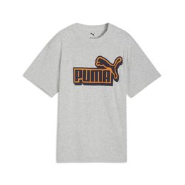 T-Shirt Puma "Essentials Logo Lab Relaxed Graphic T-Shirt Jungen", Jungen, Gr. 128, light gray heather, Obermaterial: 100% Baumwolle. Rippe: 20% Polyester, 80% Baumwolle, clean, relaxed fit, Rundhals, Shirts T-Shirt
