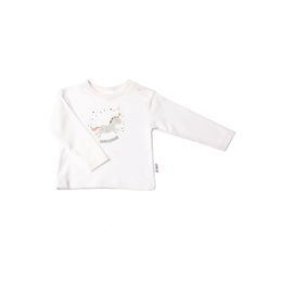 Langarmshirt Liliput "Unicorn", M&auml;dchen, Gr. 98/104, beige (ecru), 100% Baumwolle, bedruckt, Rundhals, Shirts Langarmshirt, mit Druckkn&ouml;pfen auf der Schulter