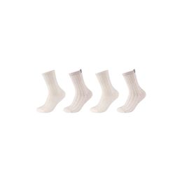 Socken s.Oliver "Socken 4er Pack", Damen, Gr. 35-38, wei&szlig; (sanftes wei&szlig; melange), 98% Polyester, 2% Elasthan, uni, Socken Socken