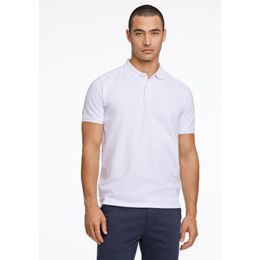 Poloshirt LINDBERGH "Poloshirt Relaxed Fit", Herren, Gr. 3XL, wei&szlig;, Obermaterial: 95% Baumwolle, 5% Elasthan, unifarben, l&auml;ssig geschnitten, Rundhals, Shirts
