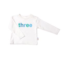 Langarmshirt Liliput "Boys Three", M&auml;dchen, Gr. 62/68, beige (ecru), 100% Baumwolle, bedruckt, Rundhals, Shirts Langarmshirt, mit Druckkn&ouml;pfen auf der Schulter