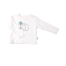 Langarmshirt Liliput "Elefant 1", M&auml;dchen, Gr. 74/80, beige (ecru), 100% Baumwolle, bedruckt, Rundhals, Shirts Langarmshirt, mit Druckkn&ouml;pfen auf der Schulter