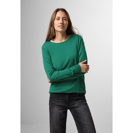 Strickpullover Cecil, Damen, Gr. XL (44), gr&uuml;n (malachite gr&uuml;n), Web, 60% Baumwolle, 40% Viskose, unifarben, normal normal, Rundhals, B&uuml;ndchen, Pullover Strickpullover, mit Rundhalsausschnitt