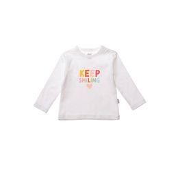 Langarmshirt Liliput "Keep Smiling", M&auml;dchen, Gr. 86/92, wei&szlig;, 100% Baumwolle, bedruckt, Rundhals, Shirts Langarmshirt, mit Rundhalsausschnitt