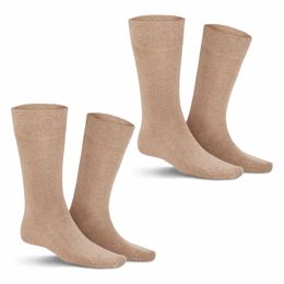 Socken Kunert "Socke Comfort Cotton 2-Pack", Damen, Gr. 39-42, grau (beige, meliert 8320), Obermaterial: 80% Baumwolle CO. 18% Polyamid PA. 2% Elasthan EL., Socken Socken