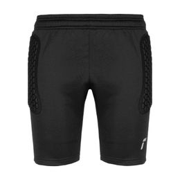 Torwarthose Reusch "Contest II Short Advance Junior", Jungen, Gr. L, EURO-Gr&ouml;&szlig;en, silber (schwarz, silberfarben), 100% Polyester, mehrfarbig, kurz, Hosen, mit zuverl&auml;ssigem Polsterschutz