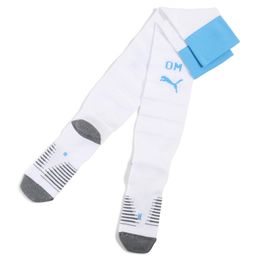 Fu&szlig;ball Stutzenstr&uuml;mpfe Puma "Olympique de Marseille 25/26 Socken Herren", Herren, Gr. 3.5-6, wei&szlig; (wei&szlig; bleu azur blau), 65% Polyester, 19% Polyamid, 14% Baumwolle, 2% Elasthan, Socken