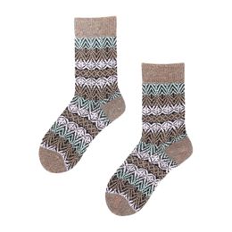 Socken Hudson "Socke Cosmic Nordic", Damen, Gr. 35-38, braun (cosmic braun 0976), Obermaterial: 46% Polyamid PA. 28% Wolle WO. 20% Viskose CV. 6% Kaschmir WS., Socken Socken