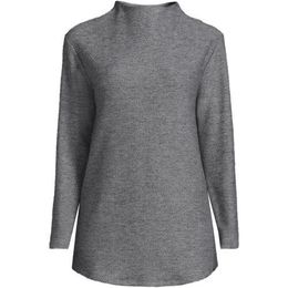 LANDS' END Strickshirt mit Schornsteinkragen, Damen,  Schwarz, Viskose/Polyester-Mischung/Nylon-Mischung, by Lands' End