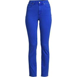 LANDS' END Slim Fit &Ouml;ko Jeans High Waist, Damen,  Blau, Elasthan/Baumwoll-Mischung/Polyester-Mischung, by Lands' End