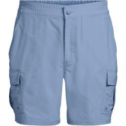 LANDS' END Schnelltrocknende LSF 50 Cargo-Badeshorts, 18 cm, Herren,  Blau, Elasthan/Polyester-Mischung, by Lands' End